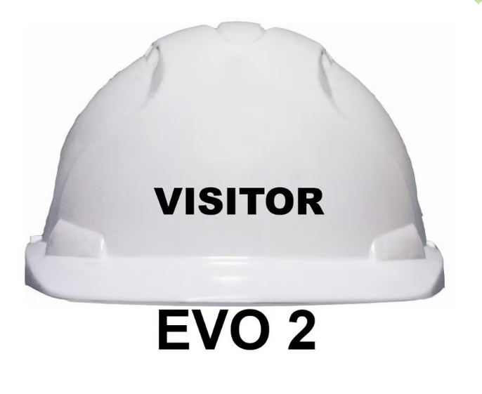SAFETY HELMET EVO3 WHITE c/w VISITOR LOGO – Building Equipment Supplies
